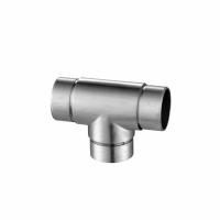 China Railing Handrail T Connector 3-Way 316 Stainless Steel Balustrade Handrail Pipe Connector for sale