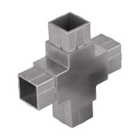 China Square Handrail Connector 4-way Handrail Corner Stair Railing Stainless Steel Balustrade Connector for sale