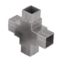 China Square Handrail Connector 4-way Handrail Corner Stair Railing Stainless Steel Balustrade Connector for sale