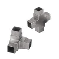 China Square Handrail Connector 4-way Handrail Corner Stair Railing Stainless Steel Balustrade Connector for sale