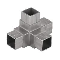 China Square Handrail Connector 4-way Handrail Corner Stair Railing Stainless Steel Balustrade Connector for sale