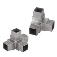 China Square Handrail Connector 4-way Handrail Corner Stair Railing Stainless Steel Balustrade Connector for sale