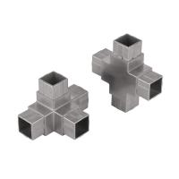 China Square Handrail Connector 4-way Handrail Corner Stair Railing Stainless Steel Balustrade Connector for sale