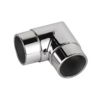 China Round Handrail Connector 90 Degree Handrail Corner Angle Elbow Railing Connector for sale