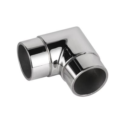 China Round Handrail Connector 90 Degree Handrail Corner Angle Elbow Railing Connector for sale