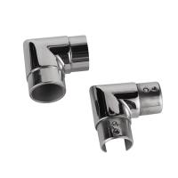China Round Handrail Connector 90 Degree Handrail Corner Angle Elbow Railing Connector for sale