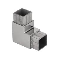 China 90 Degree Square Handrail Connector Railing Post Handrail Corner Stainless Steel Balustrade Tube Connector for sale