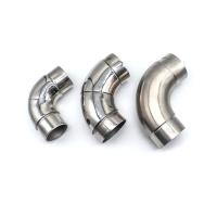 China Round Stainless Steel Handrail Arc Corner Connector Stair Railing Handrail Angle Elbow Connector for sale