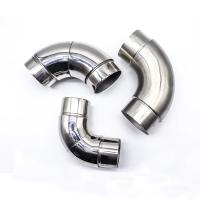 China Round Stainless Steel Handrail Arc Corner Connector Stair Railing Handrail Angle Elbow Connector for sale