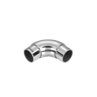 China Round Stainless Steel Handrail Arc Corner Connector Stair Railing Handrail Angle Elbow Connector for sale