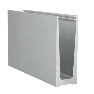 China Foshan Balcony Aluminum U Channel Glass Railing Base Profile With Fittings Factory for sale