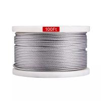 China 100Ft Factory 1Mm 2Mm 3Mm 4Mm Railing Stainless Steel Wire Rope Cable Aircraft Cable Roll for sale