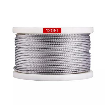 China 120Ft 1-10Mmss304 Ss316 No Magnetic Stainless Steel Balustrade Wire Rope Cable Roll for sale