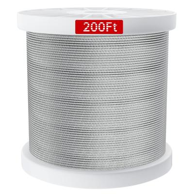 China 200Ft 1X7,7X7,1X19,7X19  Rope Cableway Railing Stainless Steel Wire Rope Cable Roll for sale