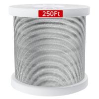 China 250Ft Ss304  Steel Wire Rope 12Mm Stainless Steel Cable Fence Wire Wire Steel Rope Roll for sale