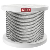 China 600Ft 316 304 Wire 7X19 Rope Stainless Steel Cable 7X19-9Mm Stainless Steel Wire Rope Roll for sale