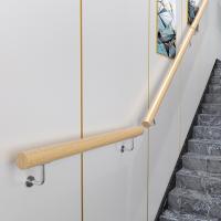 China Staircase Railing Solid Wooden Handrail Factory Oak Teak Wood Stair Balustrade Wall Handrail for sale