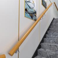 China Staircase Railing Solid Wooden Handrail Factory Oak Teak Wood Stair Balustrade Wall Handrail for sale