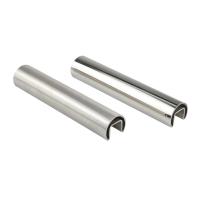 China Stainless Steel 304 316L Round Handrail Slot Pipe Railing Balustrade Top Handrail Tube for sale