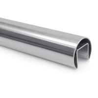 China Stainless Steel 304 316L Round Handrail Slot Pipe Railing Balustrade Top Handrail Tube for sale