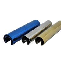 China Stainless Steel 304 316L Round Handrail Slot Pipe Railing Balustrade Top Handrail Tube for sale