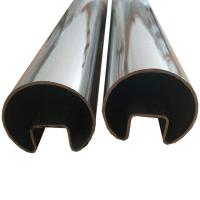 China Stainless Steel 304 316L Round Handrail Slot Pipe Railing Balustrade Top Handrail Tube for sale