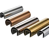 China Stainless Steel 304 316L Round Handrail Slot Pipe Railing Balustrade Top Handrail Tube for sale