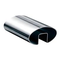 China 304 316 Slot tube handrail stainless steel frameless glass railing slotted tube handrail tube fix on glass for sale