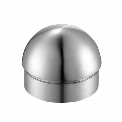 China Round 304 316 Staircase Balcony Railing Tube Handrail Fittings Balustrade Accessories Stainless Steel End Cover for sale