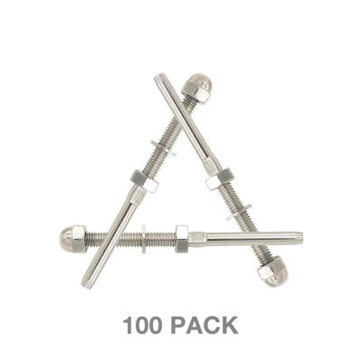 China Swage Stud Tensioner 50Pcs Stainless Steel Cable Railing Hardware System Kit For Wood Metal Posts for sale
