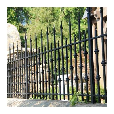 China Wrought Iron Ornament Guardrail Galvanized Decorative Iron Post Picket Fence for sale