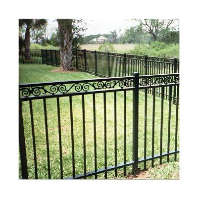 China Home Garden Ornamental Black Decorative Metal Wrought Iron Steel Fence for sale