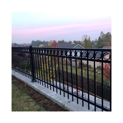 China Cheap Modern Metal Fence Galvanized Picket Wrought Iron Fence Panels Steel Fence for sale