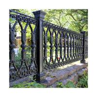 China Welded Galvanized Black Powder Coating Wrought Iron Fence Iron Rustproof Garden Composite Fence for sale