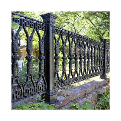 China Welded Galvanized Black Powder Coating Wrought Iron Fence Iron Rustproof Garden Composite Fence for sale