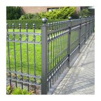 China 6 Ft Tall Durable Steel Bar Fencing Prefabricated Ornamental Wrought Iron Steel Security Fence for sale