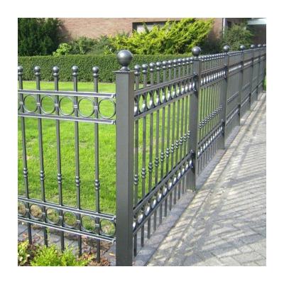 China 6 Ft Tall Durable Steel Bar Fencing Prefabricated Ornamental Wrought Iron Steel Security Fence for sale