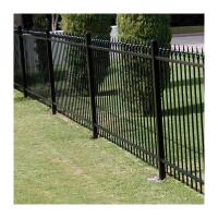 China Cheap Wrought Iron Fence Panel Black Galvanized Steel Fence Garden Aluminum Fence for sale