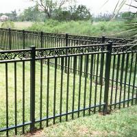 China Cheap Wrought Iron Fence Panel Black Galvanized Steel Fence Garden Aluminum Fence for sale