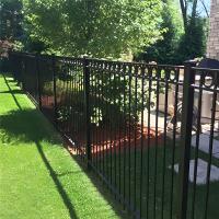 China Outdoor Wrought Iron Fence Modern Garden Decorative Metal Fence for sale