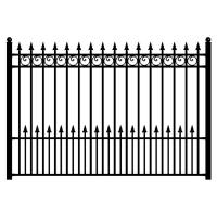 China 6Ft X 8Ft Wrought Iron Fence Courtyard Galvanized Wrought Garden Fence for sale