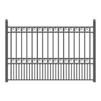 China Waterproof Garden Black Rod Iron Fence Metal Aluminum Slatted Fence Panels for sale