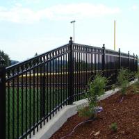 China Waterproof Garden Black Rod Iron Fence Metal Aluminum Slatted Fence Panels for sale