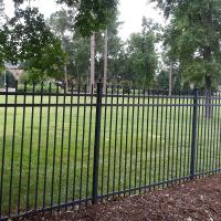 China Wrought Rod Iron Fence Black Metal Steel Fence Panel For Garden for sale