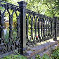 China Wrought Rod Iron Fence Black Metal Steel Fence Panel For Garden for sale