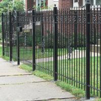China Wrought Rod Iron Fence Black Metal Steel Fence Panel For Garden for sale