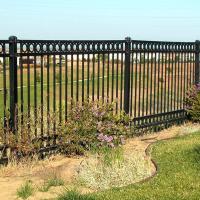 China Wrought Rod Iron Fence Black Metal Steel Fence Panel For Garden for sale