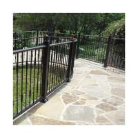China Decorative Wrought Iron Gate Fence Metal Pergola Aluminium Black Garden Fence for sale