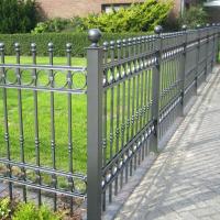 China Metal Wrought Iron Fencing Galvanized Steel Pickets Border Backyard Fence for sale