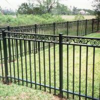 China Black Villa Wrought Iron Fence Courtyard Galvanized Wrought Garden Fence for sale